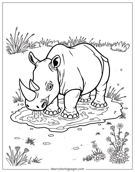 Pages Rhino Nashorn Ausmalbilder Rinoceronte Rhinozeros Mewarnai