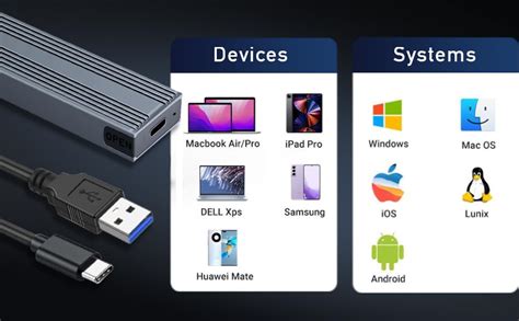 M 2 Nvme Sata Ssd Enclosure Adapter V Vcom Usb 3 2 Gen 2 10gbps Nvme Pci E 6gbps