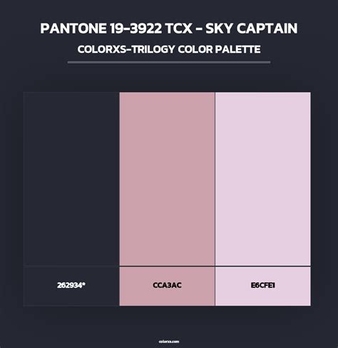 Pantone 19 3922 Tcx Sky Captain Color Palettes