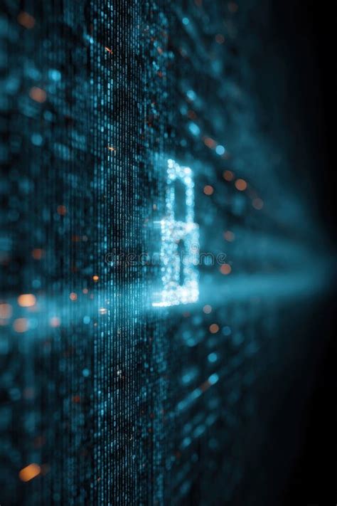 Digital Encryption Concept Unlocked Padlock In Fiery Binary Code Data