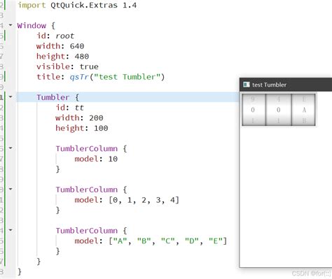 Qml旋转选择器组件tumblerqml Tumbler Csdn博客