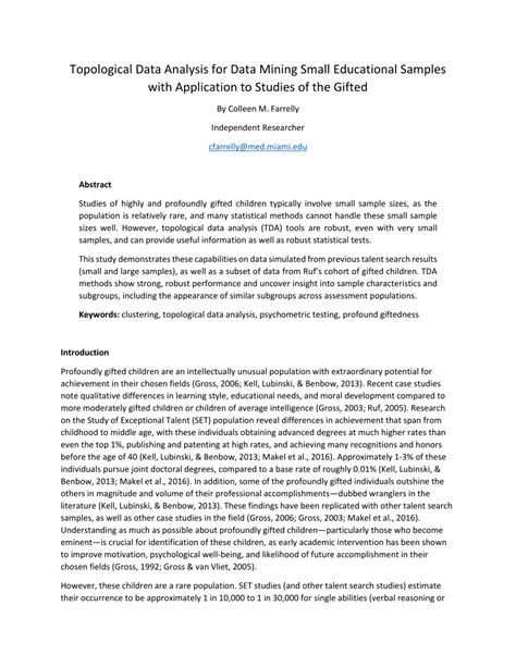 Pdf Topological Data Analysis For Data Mining Small Educational