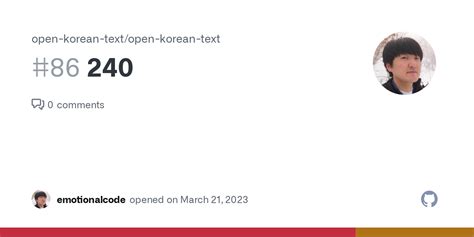240 · Issue 86 · Open Korean Textopen Korean Text · Github