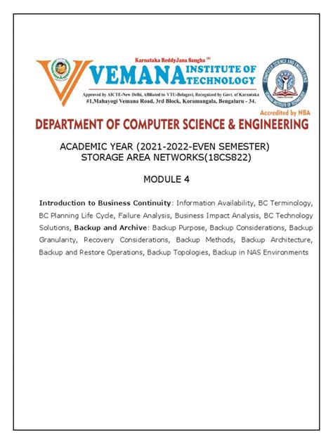 san module 4 chapter 1 notes pdf disaster recovery backup