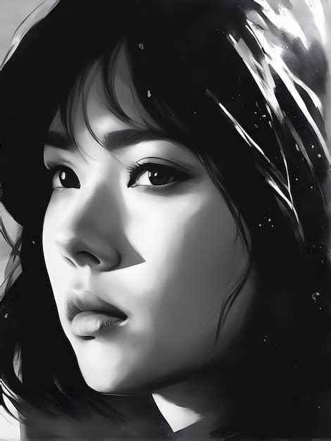 Premium Ai Image Female Model Sketch With Light And Shadow