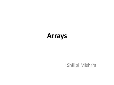 Arrays Ppt