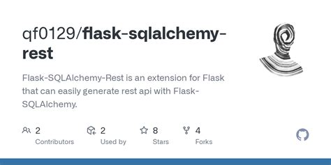 github qf0129 flask sqlalchemy rest flask sqlalchemy rest is an
