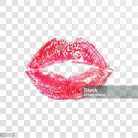레드 키스 입술 립스틱 인쇄 또는 인쇄물 벡터 패션 화장품 결혼식 또는 발렌타인 날과 생일 서식 파일 디자인에 대 한 투명 한 배경에 절연된 요소 키스 마크에 대한 스톡