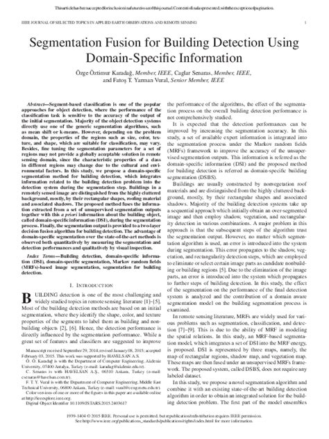 Pdf Segmentation Fusion For Building Detection Using Domain Specific Information