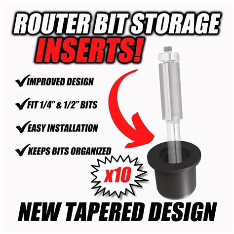 Router Bit Storage Inserts Fits 14 And 12 Bits Etsy