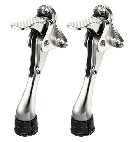 Moxweyeni 2피스 도어 하단용 헤비 듀티 도어 스톱 킥다운 도어 스톱 조정 가능한 고무 팁이 있는 금 티몬