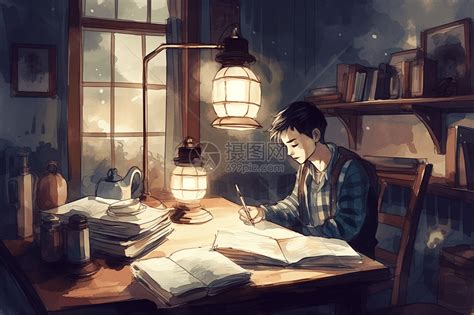 点灯夜读的学生平面插图插画图片下载 正版图片600135255 摄图网 点灯夜读的学生平面插图插画图片下载 正版图片600135255 摄图网