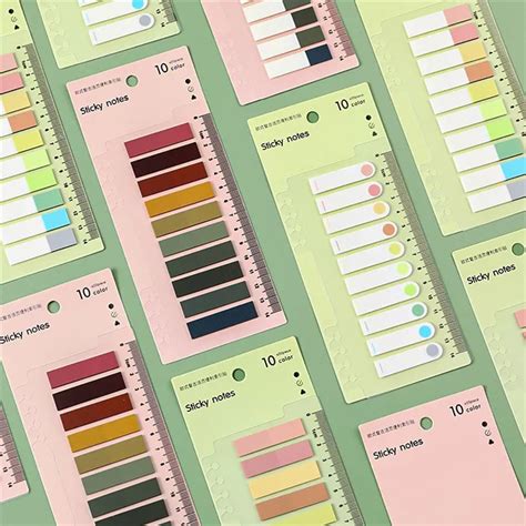 Hh Morandi Sticky Note Tab 200pcs Light Writable Index Annotation Markers Book Reading Sticky