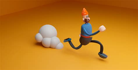 낮은 폴리 문자 실행 및 미소 3d 일러스트레이션 3차원 형태에 대한 스톡 사진 및 기타 이미지 3차원 형태 감정 개념