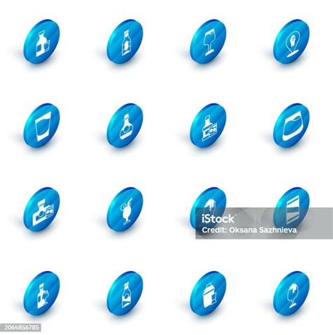 맥주 병 와인 잔 알코올 또는 맥주 바 위치 샷 위스키 및 코냑 브랜디 병 유리 위스키 및 아이콘을 설정합니다 벡터 3차원 형태에 대한 스톡 벡터 아트 및 기타 이미지