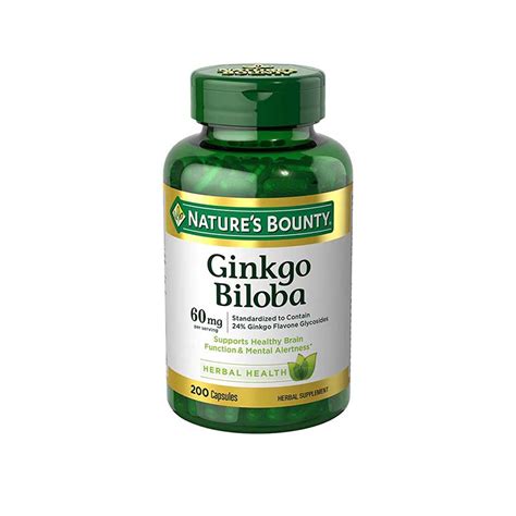 Nature's Bounty Ginkgo Biloba 60mg 200 Capsules | Ehavene