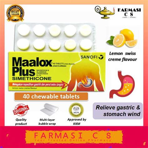 Maalox Plus Simethicone 40 Chewable Tablets Lemon Swiss Creme Flavour Exp092026 Gastric Maalox Plus Simethicone 40 Chewable Tablets Lemon Swiss Creme Flavour Exp092026 Gastric