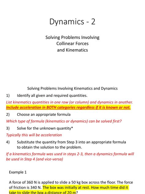 dynamics 2 dynamics and kinematics notes pdf kinematics force