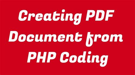 How To Create PDF In Php Pdf Php YouTube