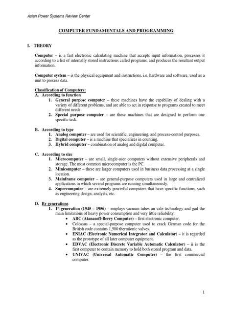 Computer Fundamentals And Programming Pdf Random Access Memory Computer Program