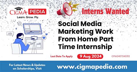 Social Media Marketing Work From Home Part Time Internship 2024 How To Apply For Internship