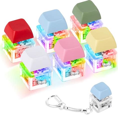 Keyboard Fidget Toy For Adults Keyboard Clicker With Led Light Keychain Fidget