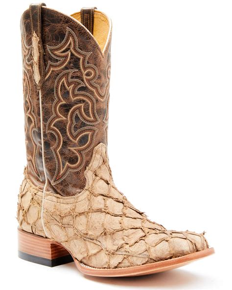 Cody James Mens Exotic Pirarucu Western Boots Broad Square Toe