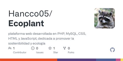 GitHub Hancco Ecoplant Plataforma Web Desarrollada En PHP MySQL CSS HTML Y JavaScript