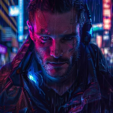 Dark And Gritty Cyberpunk Hacker Premium Ai Generated Image