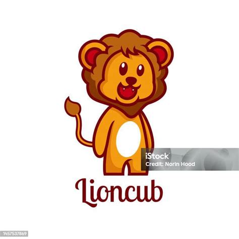 Lion Character Cub Template Vector Design Icon Stock Illustration
