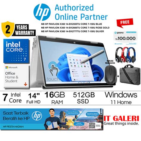 Promo Laptop Hp Pavilion X Ek Tu Ek Tu Ek Core U Ram Gb Gb Ssd