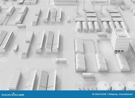 White Industry Model Or Smart Industrial Estate Park With
