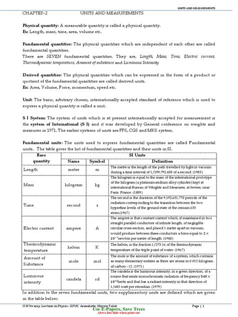 1st puc physics chapter2 units and measurements notes by u n swamy pdf observational error