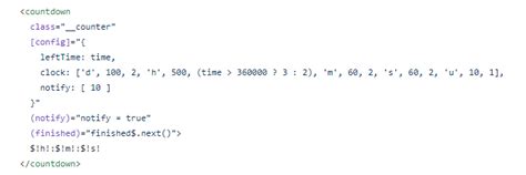 [config] { notify [ 10 ] } countdown does not emit notify when