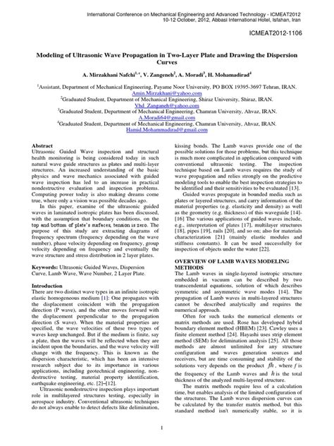 Modeling Of Ultrasonic Wave Propagation In Two Layer Plate And Drawing The Dispersion Curves
