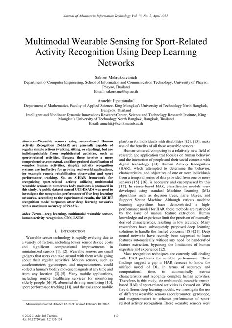 Pdf Multimodal Wearable Sensing For Sport Related Activity Recognition Using Deep Learning