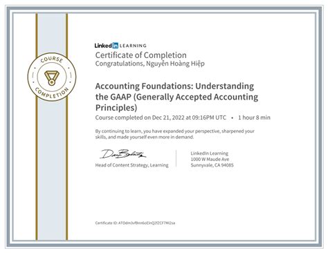 nguyễn hoàng hiệp on linkedin certificate of completion