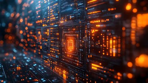 Advanced Technology Data Center Server Room Abstract Futuristic Artificial Intelligence Concept