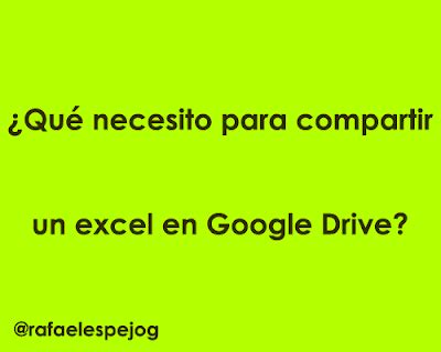 Cómo compartir un excel en Google Drive Rafael Espejo