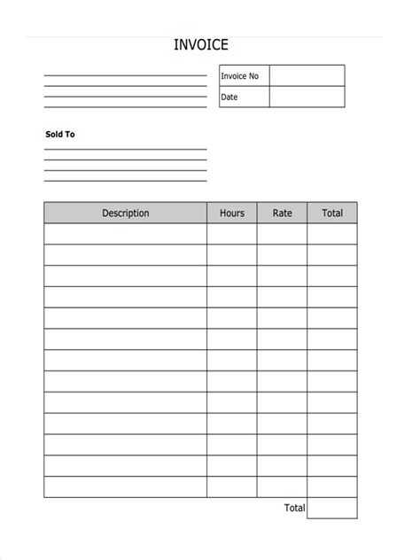 Invoice Printable Template Pdf Free Printable Download
