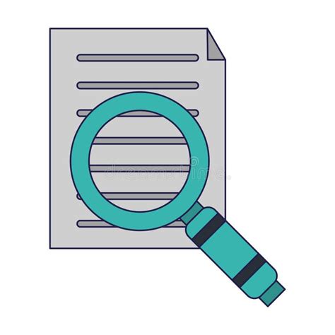 Document With Magnifying Glass Symbol Stock Vector Illustration Of