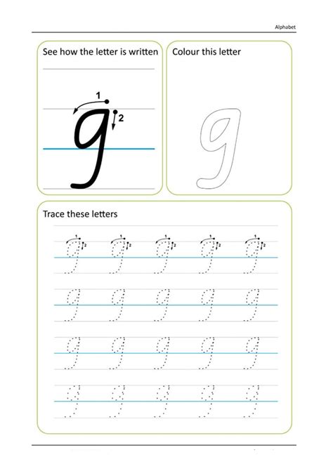 Printable Cursive Handwriting Letter G Free Download And Print For You