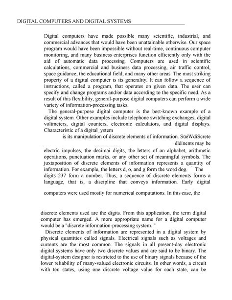 Digital Computers And Digital Systems Digital Computers And Digital Systems Digital Computers