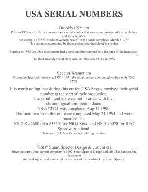 Spector Serial Number Lookup Fill And Sign Printable Template Online
