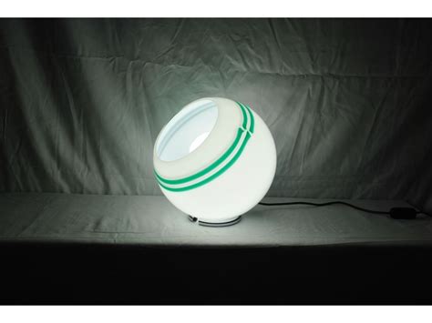 Vintage Green And White Glass Table Lamp Deesup