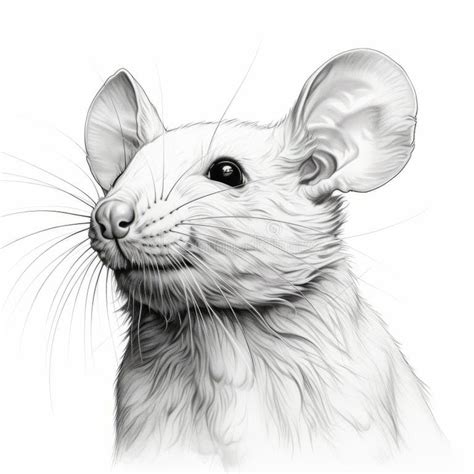 Realistic Hyper Detailed Portrait Of A Mouse With A Large Head Stock