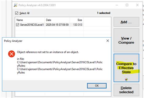 microsoft policy analyzer 4 0 crashes after apply april updates