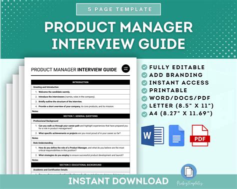 Product Manager Interview Guide Template Senior Product Manager