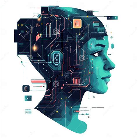 Ai Secured Data Integrity A Woman S Head With Circuit Background Symbolizing Technology