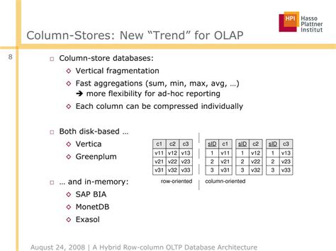Ppt A Hybrid Row Column Oltp Database Architecture For Operational